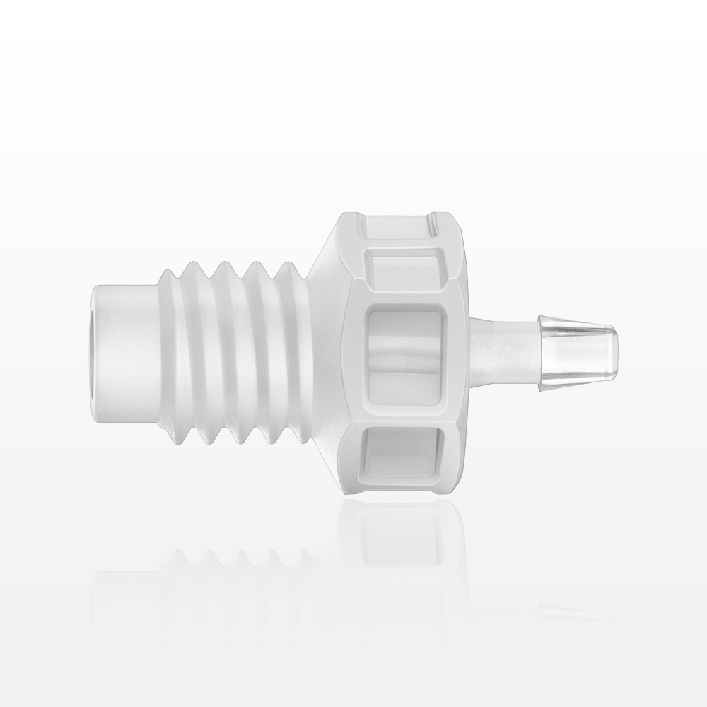 Threaded Connector, Barbed, Natural - 11344