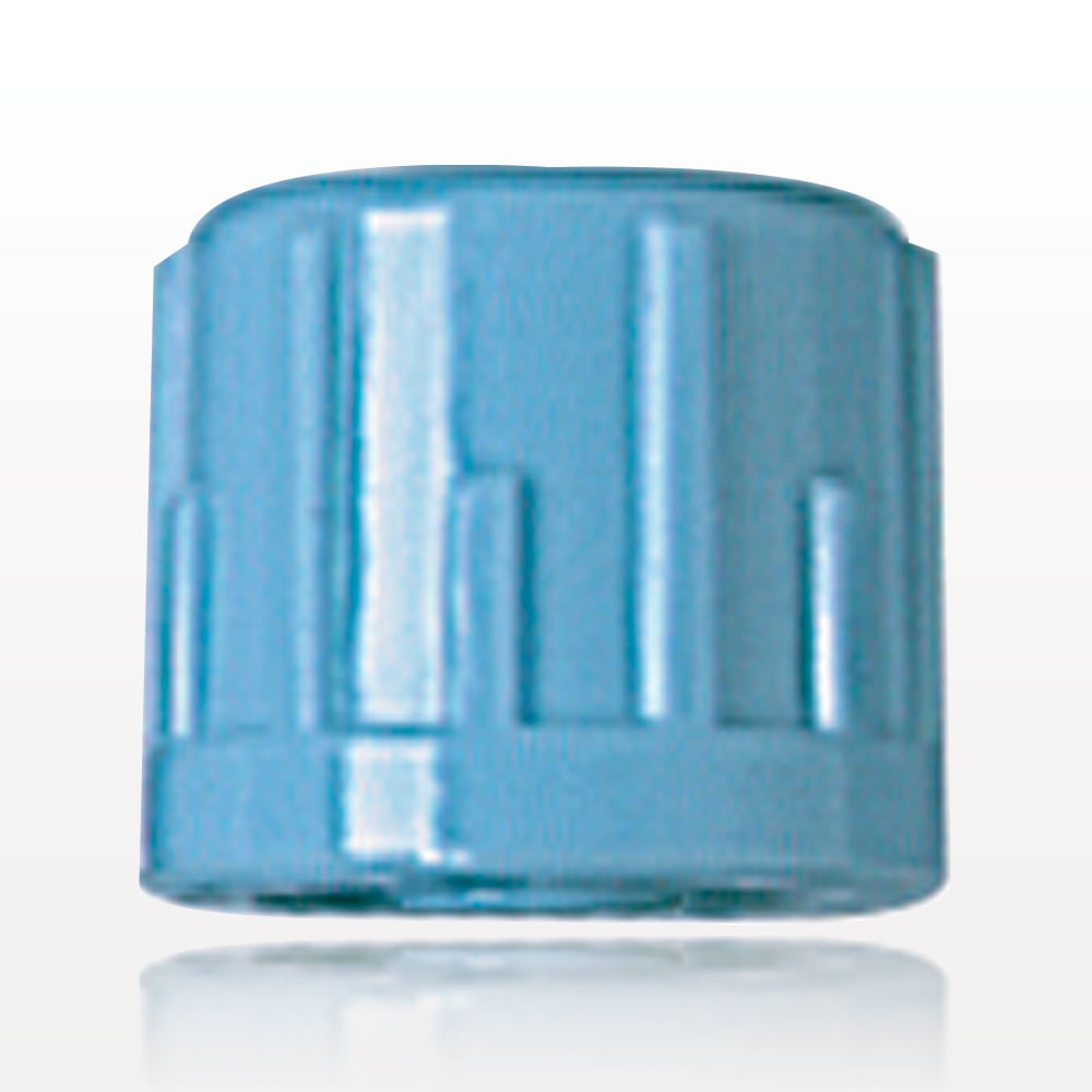 Non-Vented Male Luer Lock Cap, No Stem, Light Blue - 65502