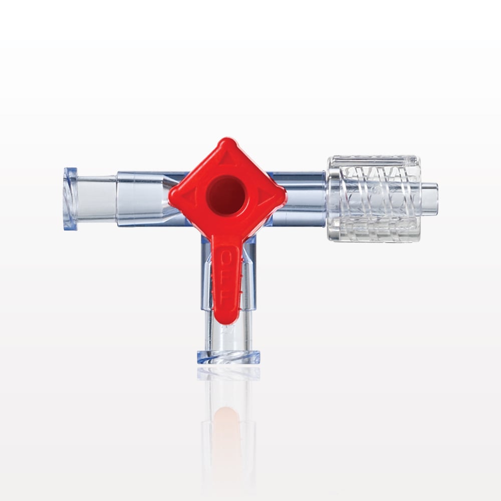 3-Way Stopcock, 2 Female Luer Locks, Swivel Male Luer Lock - 99761