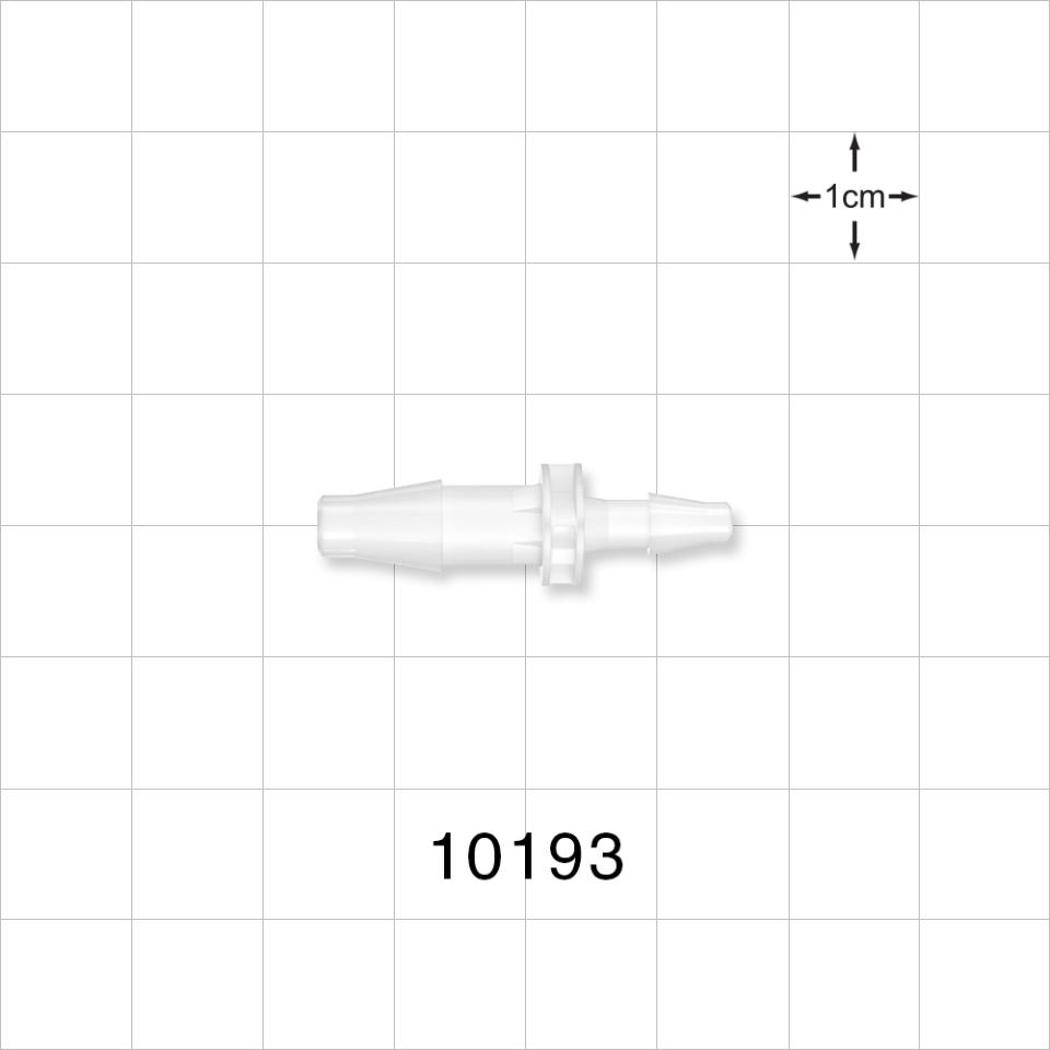 Straight Connector, Reducer, Barbed, White - 10193