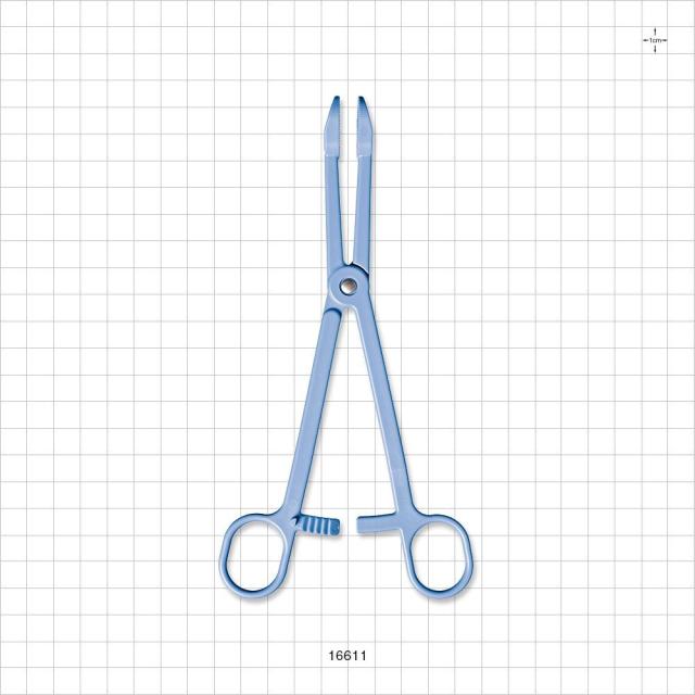 Single-Use Locking Forceps, Round Tips, Light Blue