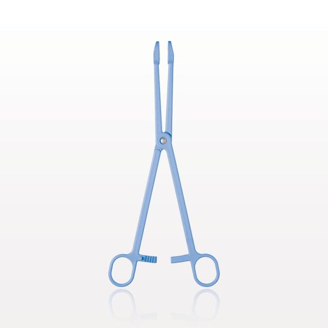 Single-Use Locking Forceps, Round Tips, Light Blue