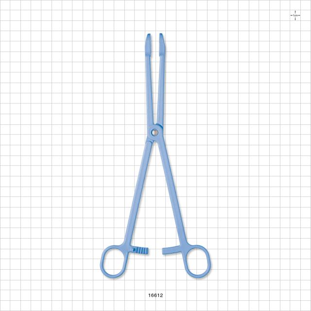 Single-Use Locking Forceps, Round Tips, Light Blue