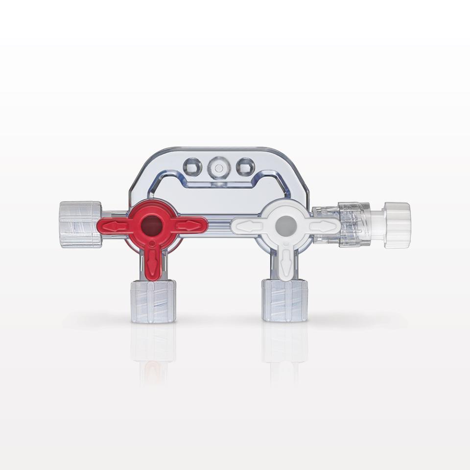 2-Gang Stopcock Manifold, 3 Female Luer Locks, Male Luer with Spin Lock ...