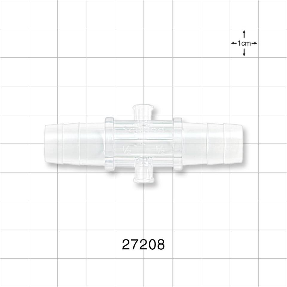 Straight Connector, Barbed, Female Luer Lock Side Port, Natural
