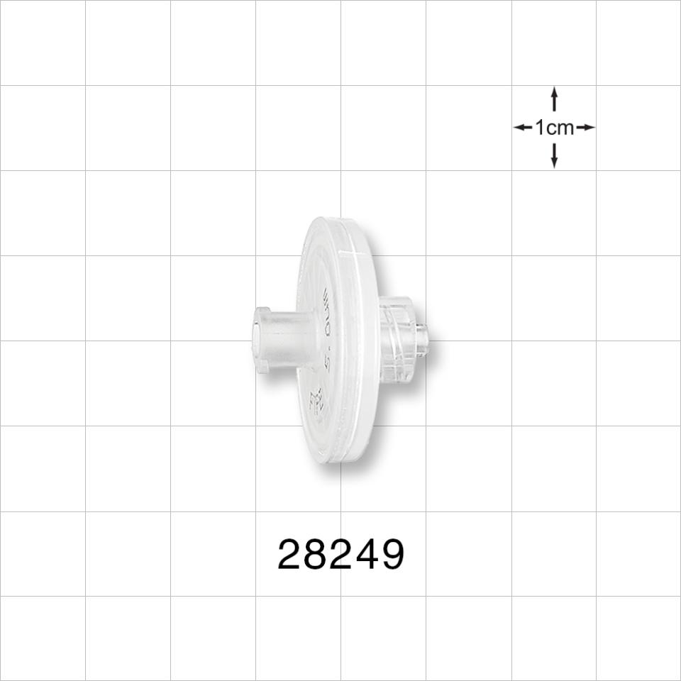 Hydrophobic Filter, Female Luer Lock Inlet, Male Luer Lock Outlet - 28249
