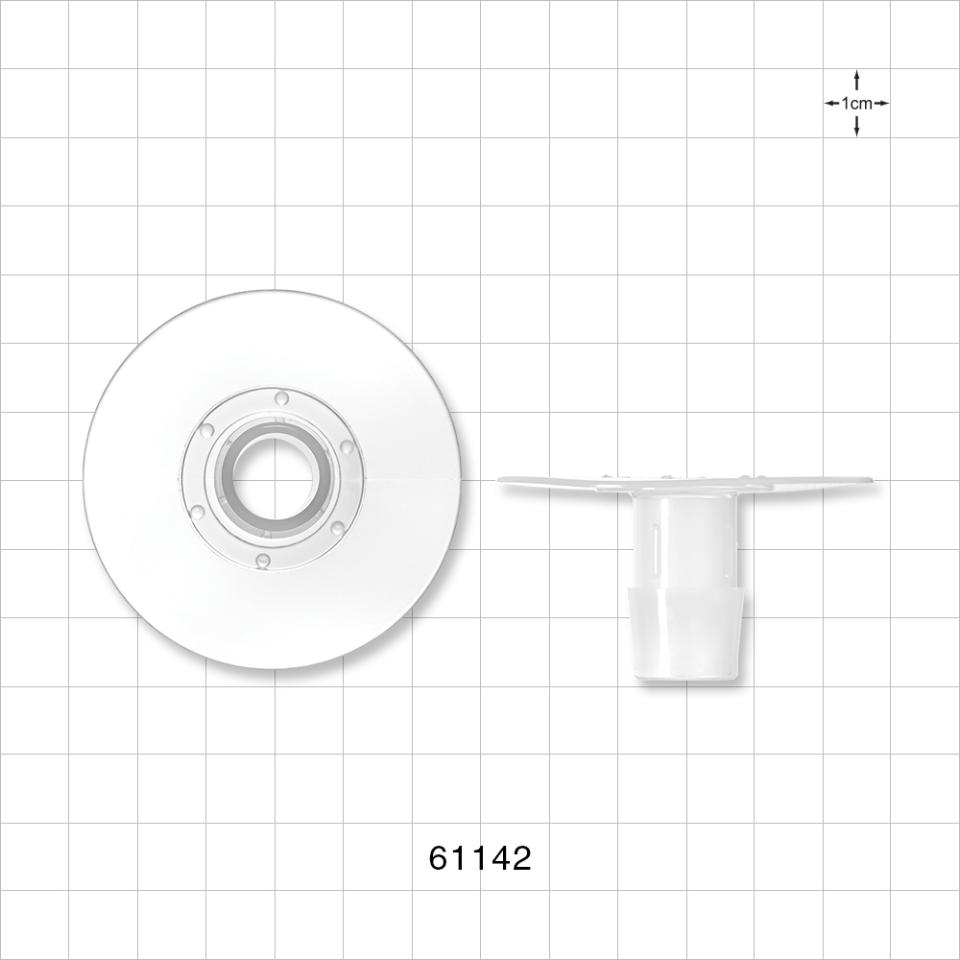 Flange with Dimples, Barbed, Natural - 61142