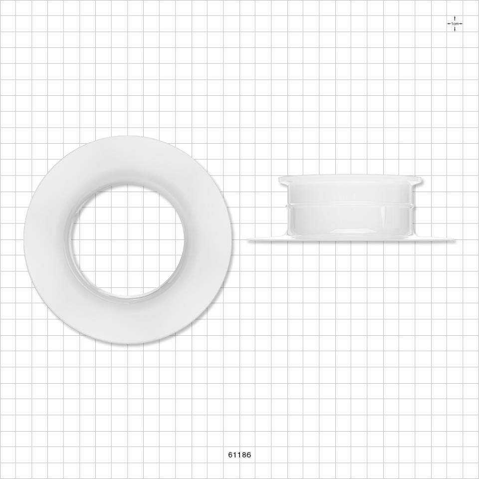 Flange with Ribbed Base, Sanitary Flange, Natural - 61186