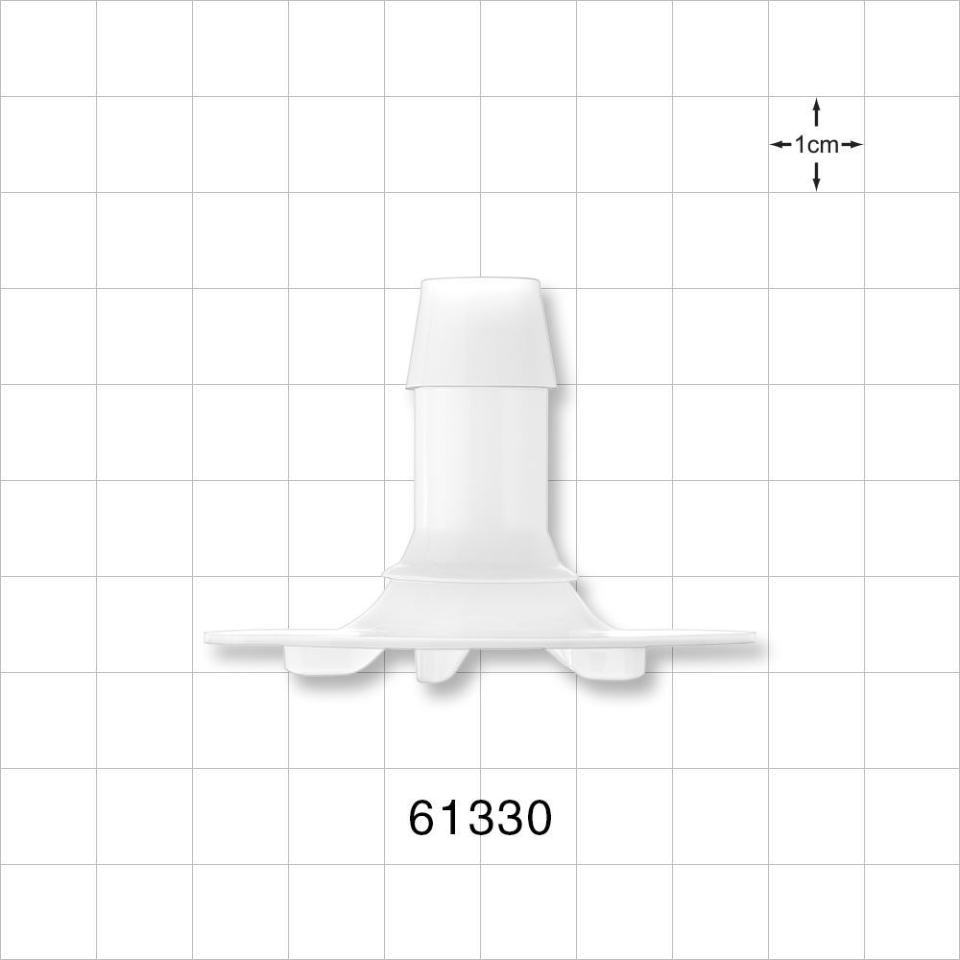 Bag Port Flange with Ribbed Base, Barbed, Natural - 61330