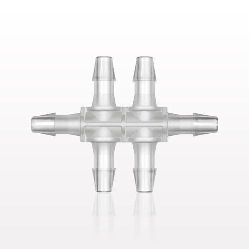 Six-port Thru Flow Double T Style Manifold, Barbed, Natural - 61964