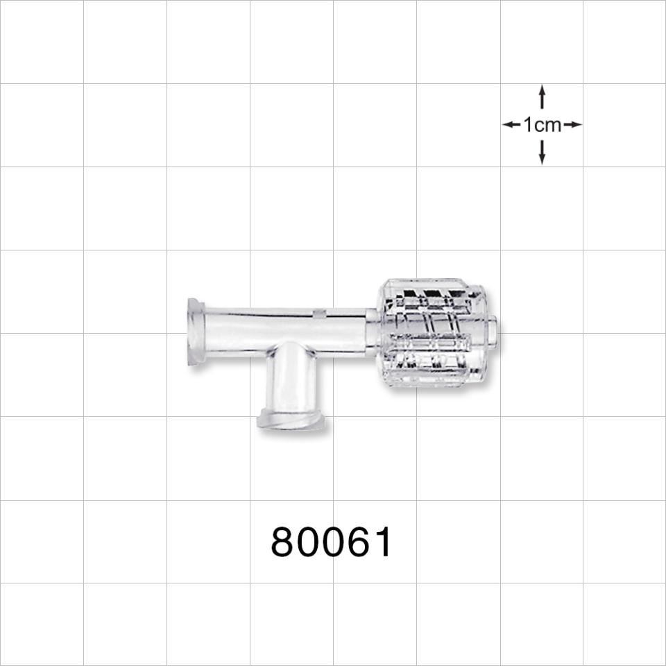T Connector with Swivel Male Luer and Two Female Luer Locks - 80061