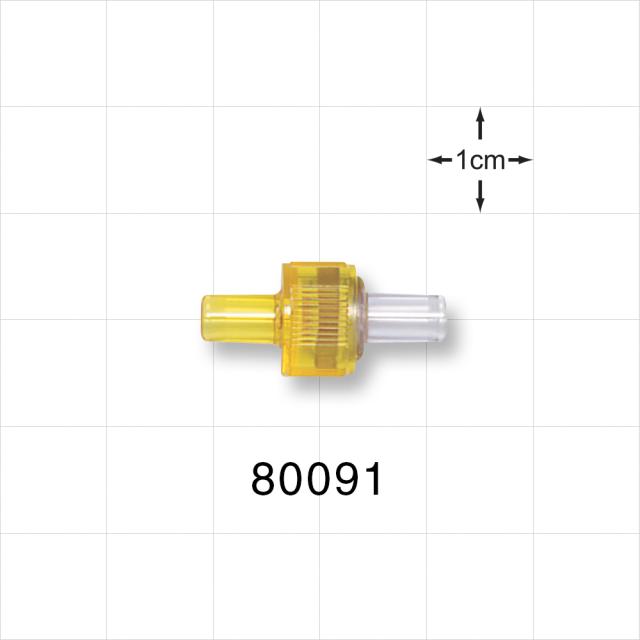 Duckbill Check Valve; Yellow Inlet, Clear Outlet - 80091
