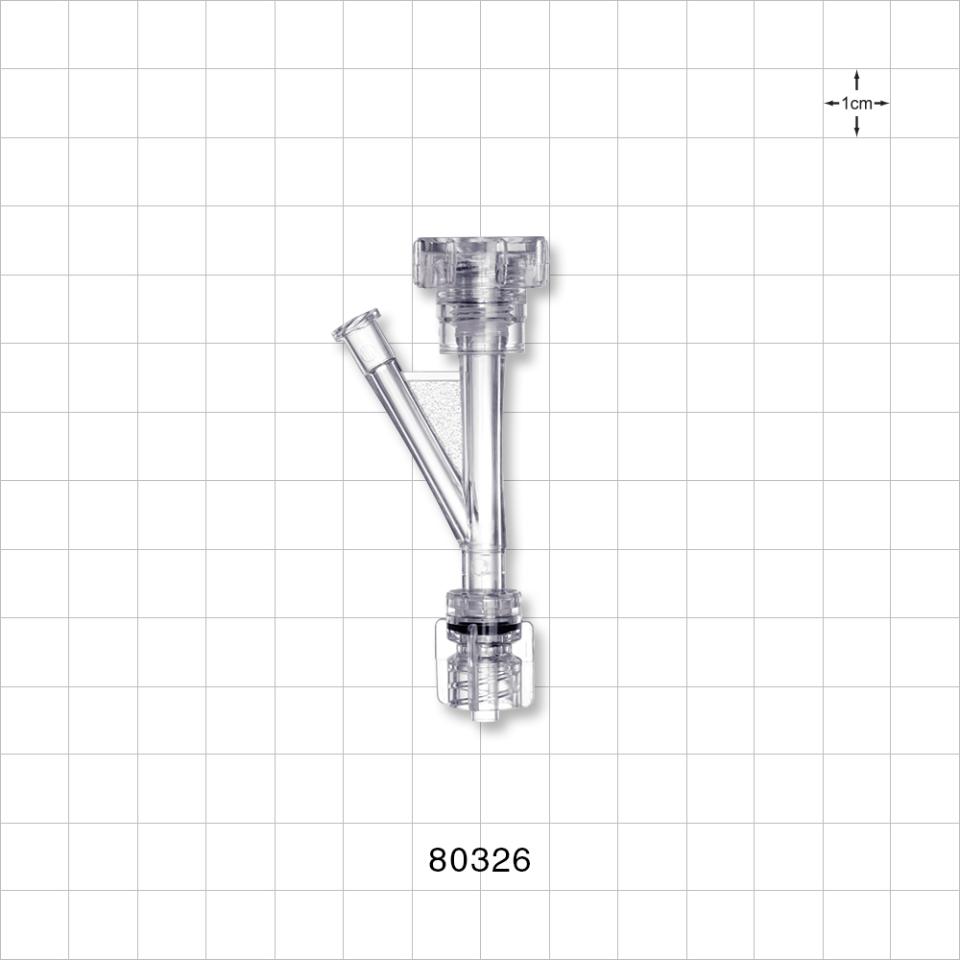 Hemostasis Valve Y Connector, Large Cap, Rotating Male Luer Lock ...