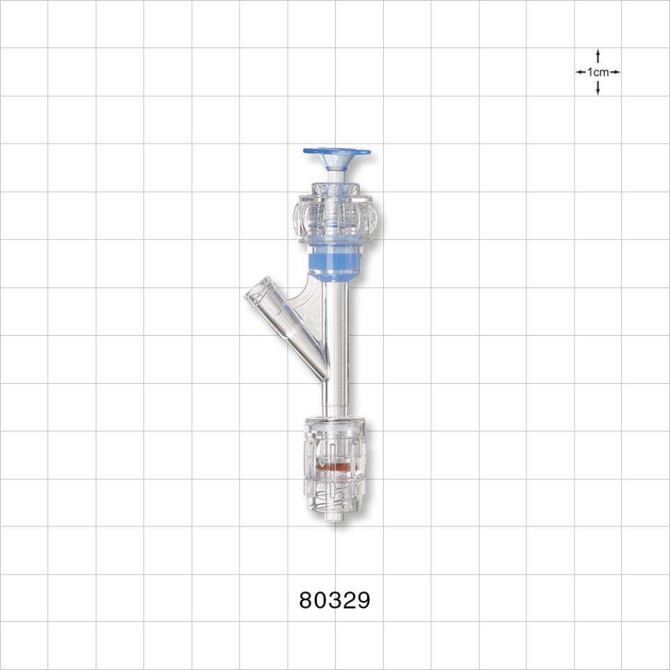 One Handed Hemostasis Valve Y Connector, Rotating Male Luer Lock/Female ...