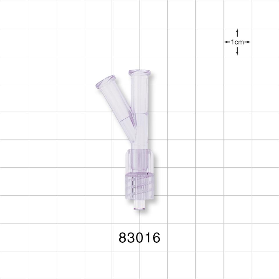 Y Connector, Male Luer Connector with Spin Lock and Two Female Luer ...