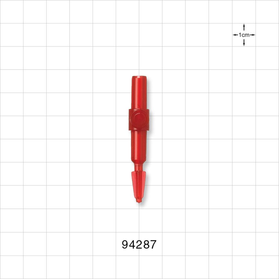 Tubing Connector with Break-Off Tip for .258 ID Bag Port, Red - 94287