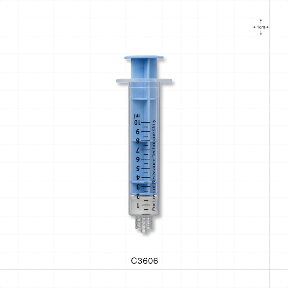 Loss of Resistance Syringe with Male Luer Lock, Light Blue - C3606